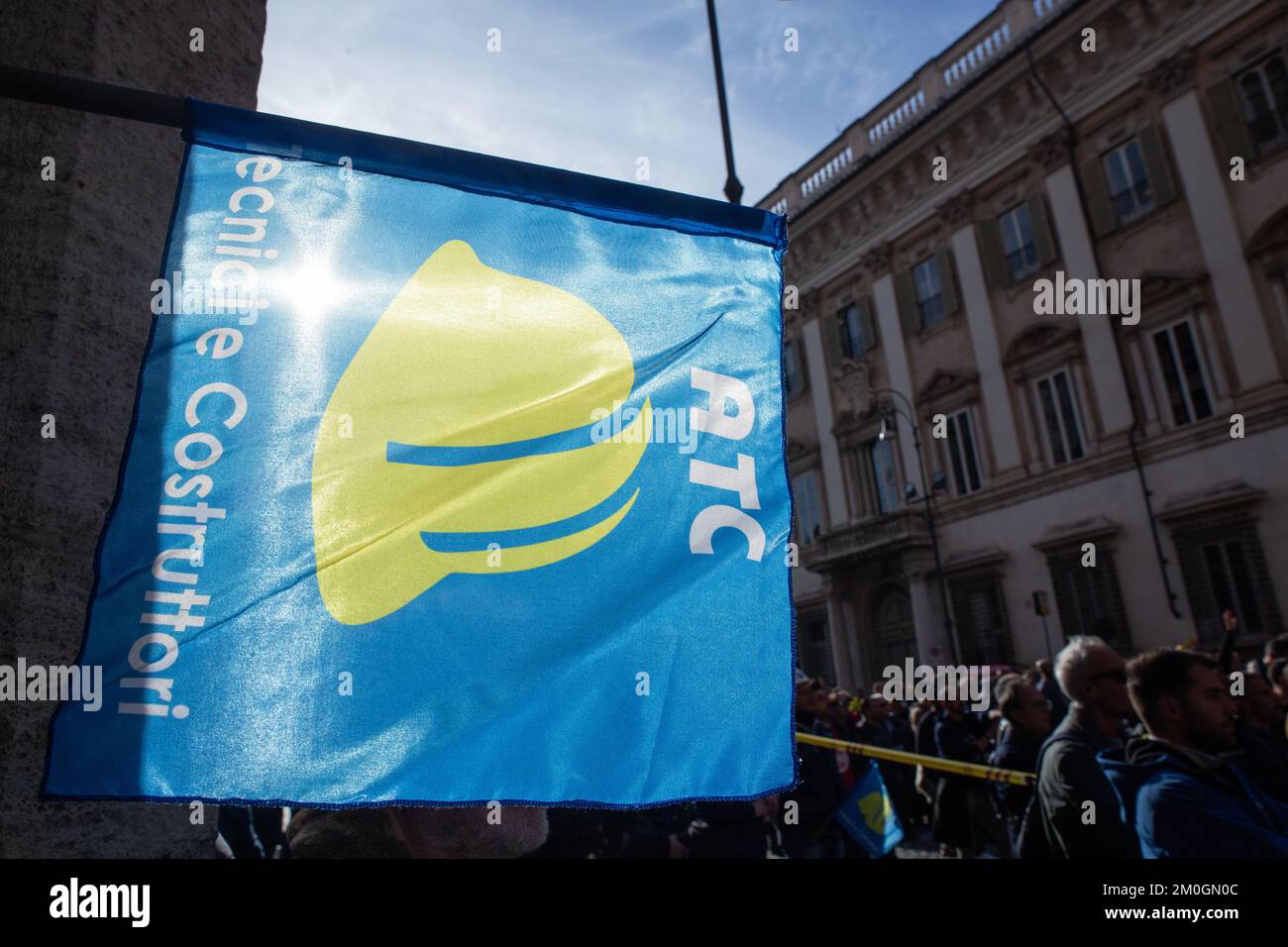 Rome, Italy. 6th Dec, 2022. Protest of construction sector in Piazza ...