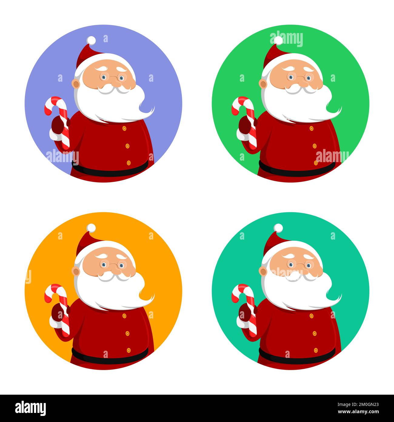 Santa Claus with candy cane. Vector illustration Stock Vector Image ...
