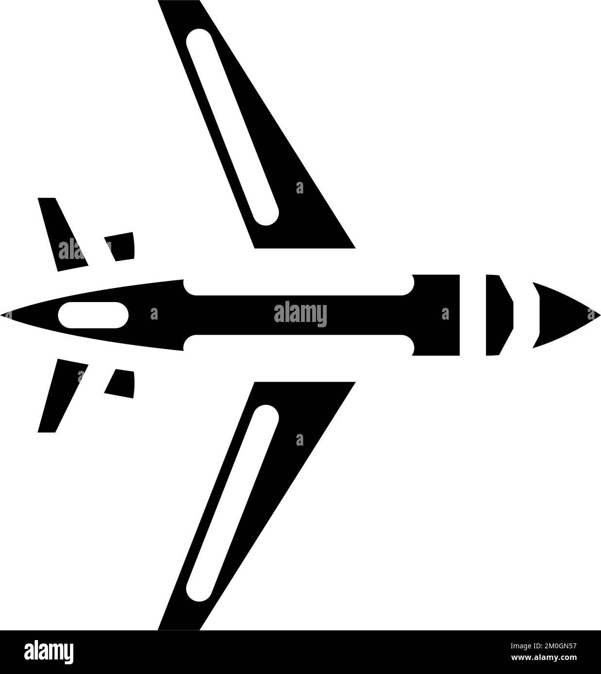 business jet airplane aircraft glyph icon vector illustration Stock ...