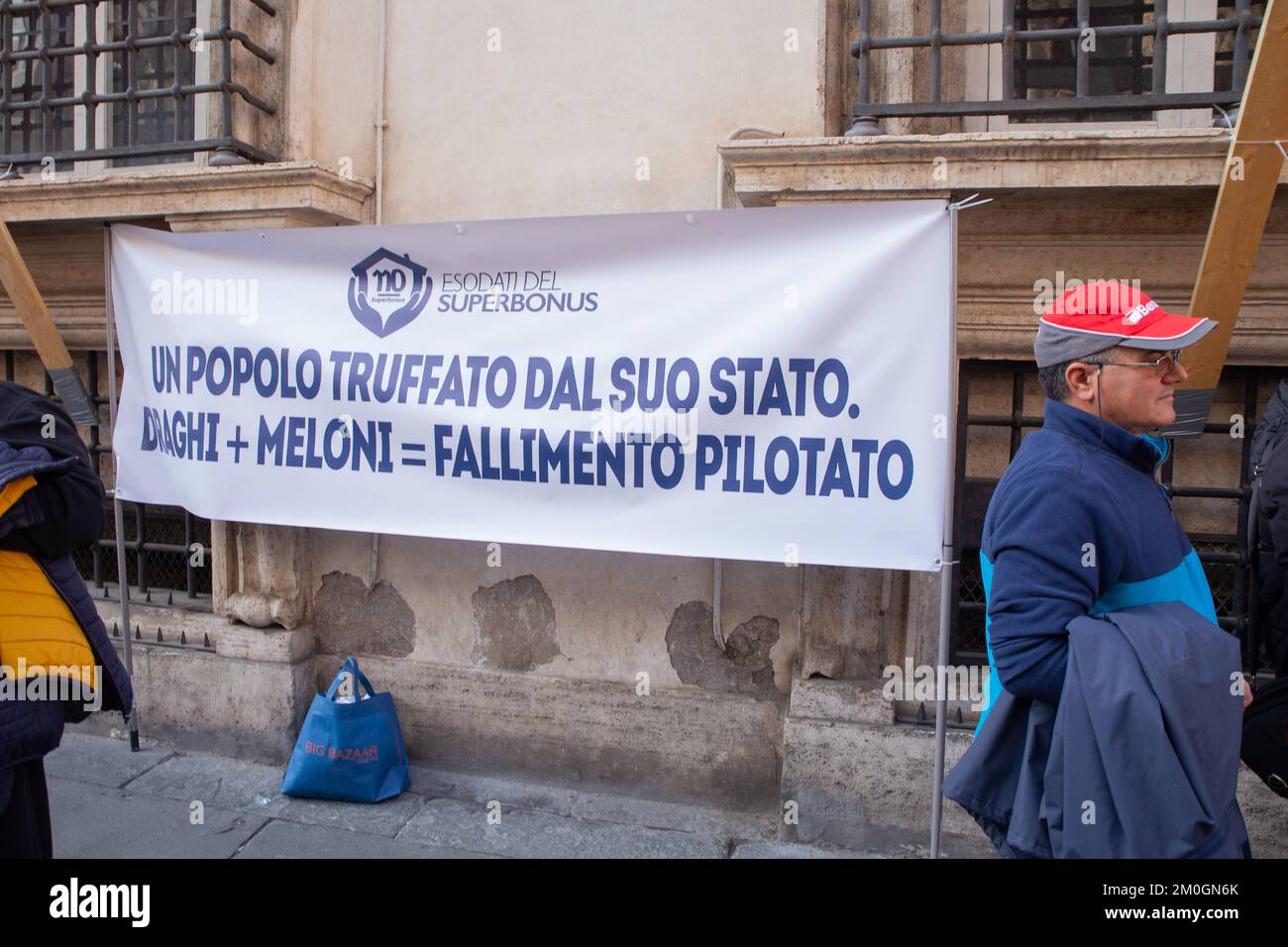 Rome, Italy. 6th Dec, 2022. Protest of construction sector in Piazza ...