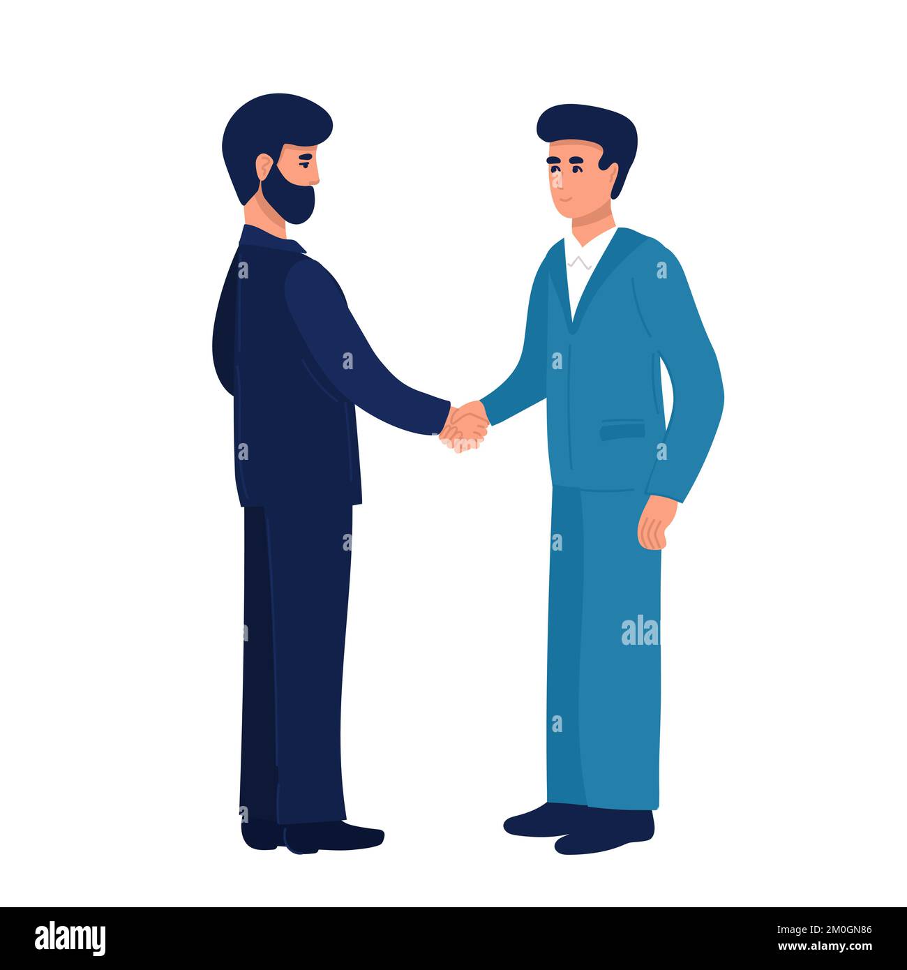 Business partnership. Illustration of business people in gray suits ...