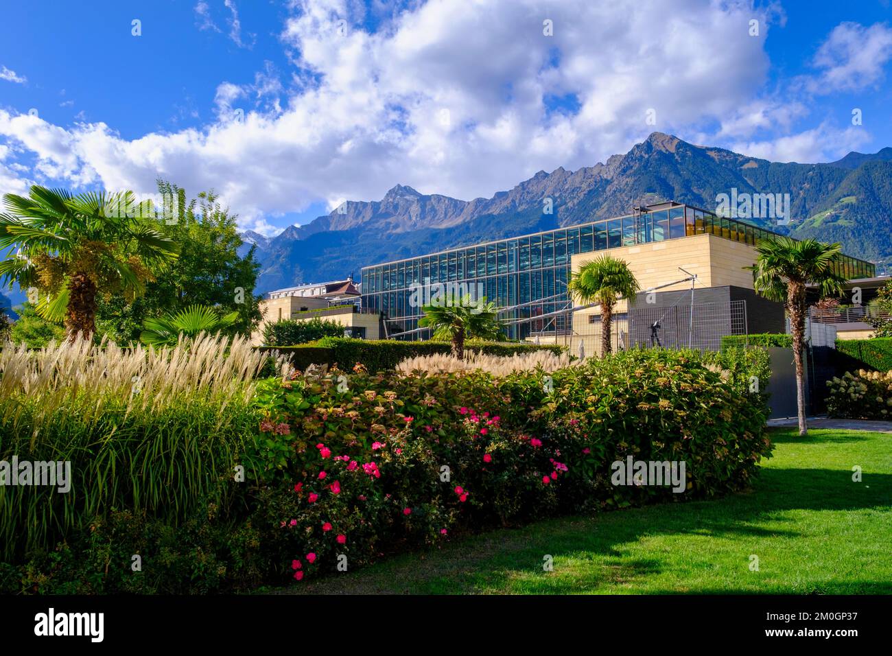 Spa garden, thermal garden at the Merano Thermal Baths, Merano ...