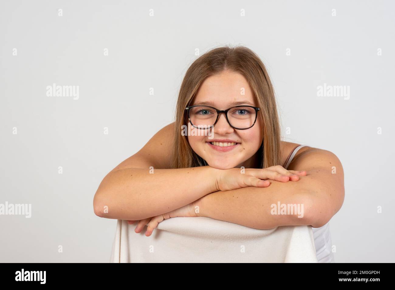 Young woman, blonde, laughing, Upper Bavaria, Bavaria, Germany, Europe ...