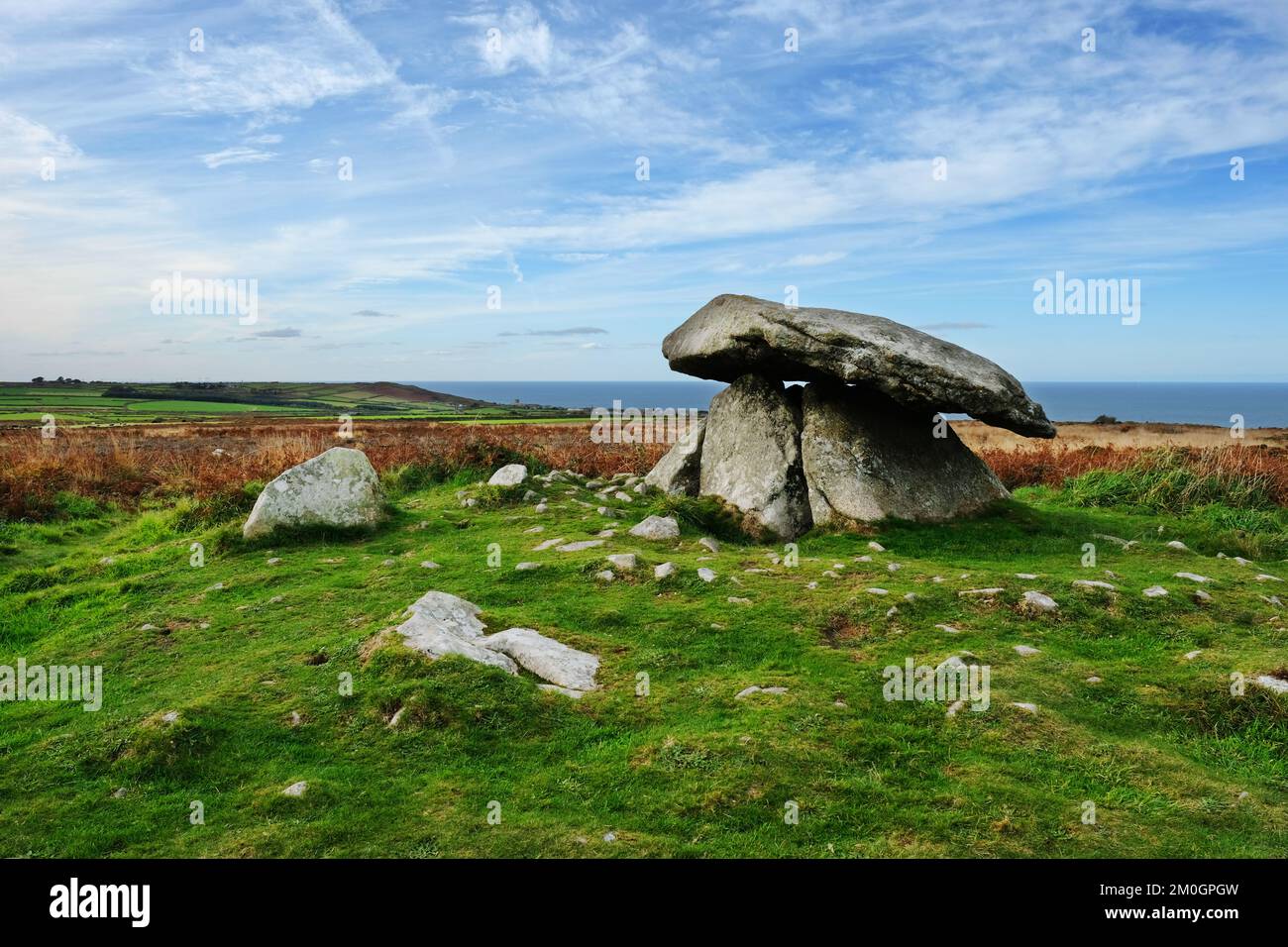 The Neolithic Chun Quoit on the Penwith moors, Cornwall, UK - John ...
