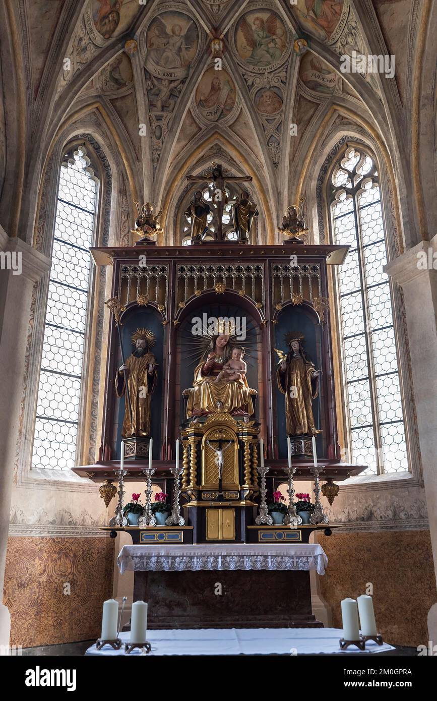 Altar of the monastery church of St. Lambert, Seeon Monastery, Seeon ...