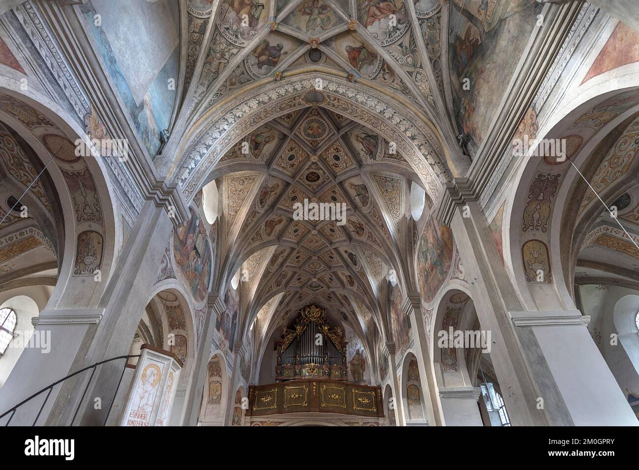 Ceiling vault and organ gallery of the monastery church of St. Lambert ...
