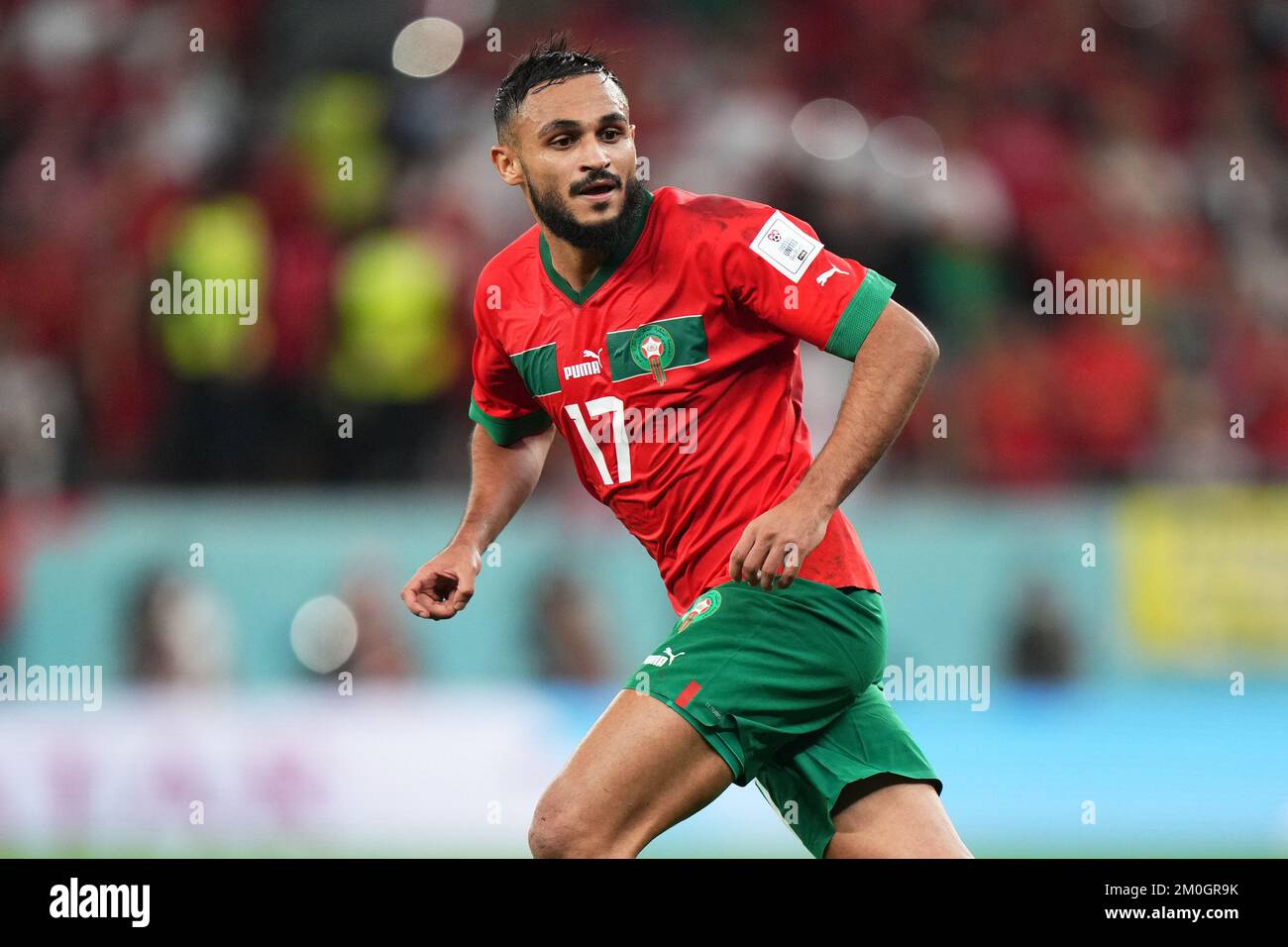 Doha, Qatar. Dec 6, 2022, Sofiane Boufal of Morocco during the FIFA World Cup Qatar 2022 match ...