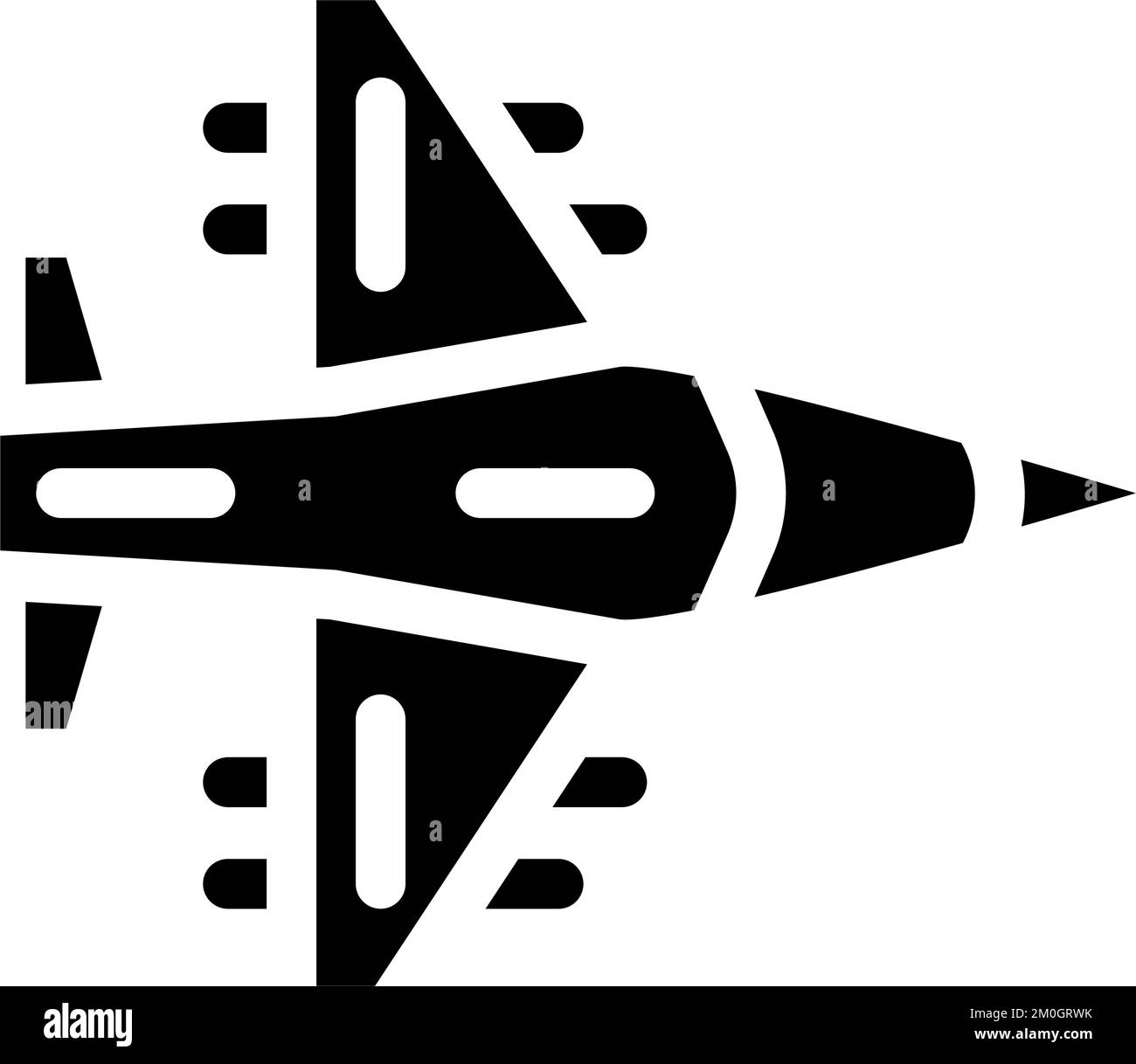 fighter jet airplane aircraft glyph icon vector illustration Stock ...