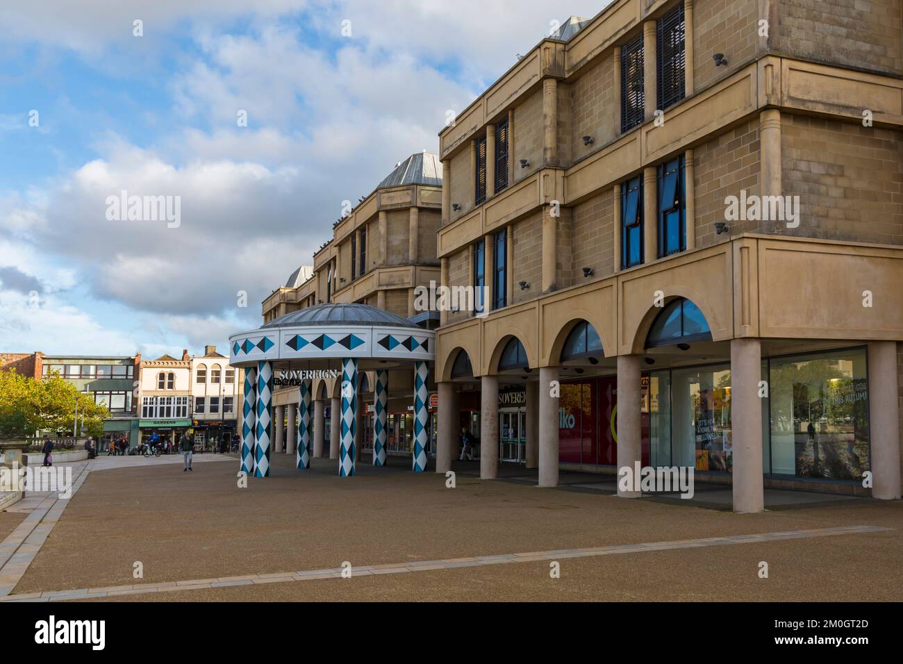 Entrance to the sovereign shopping centre at Weston Super Mare ...