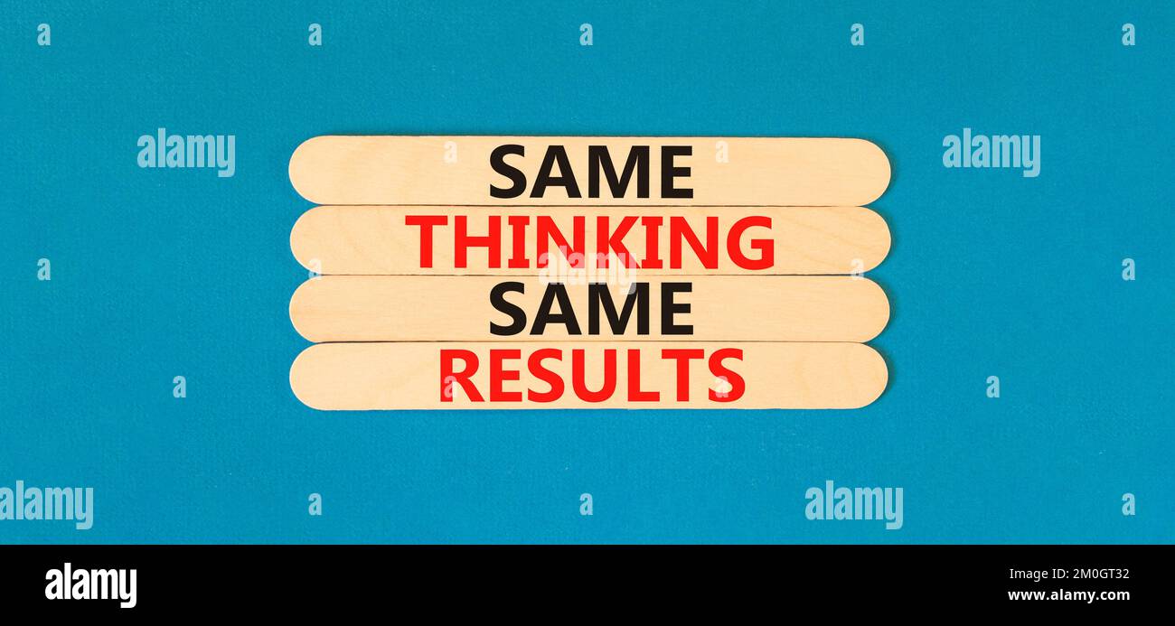 Same thinking and results symbol. Concept word Same thinking same ...