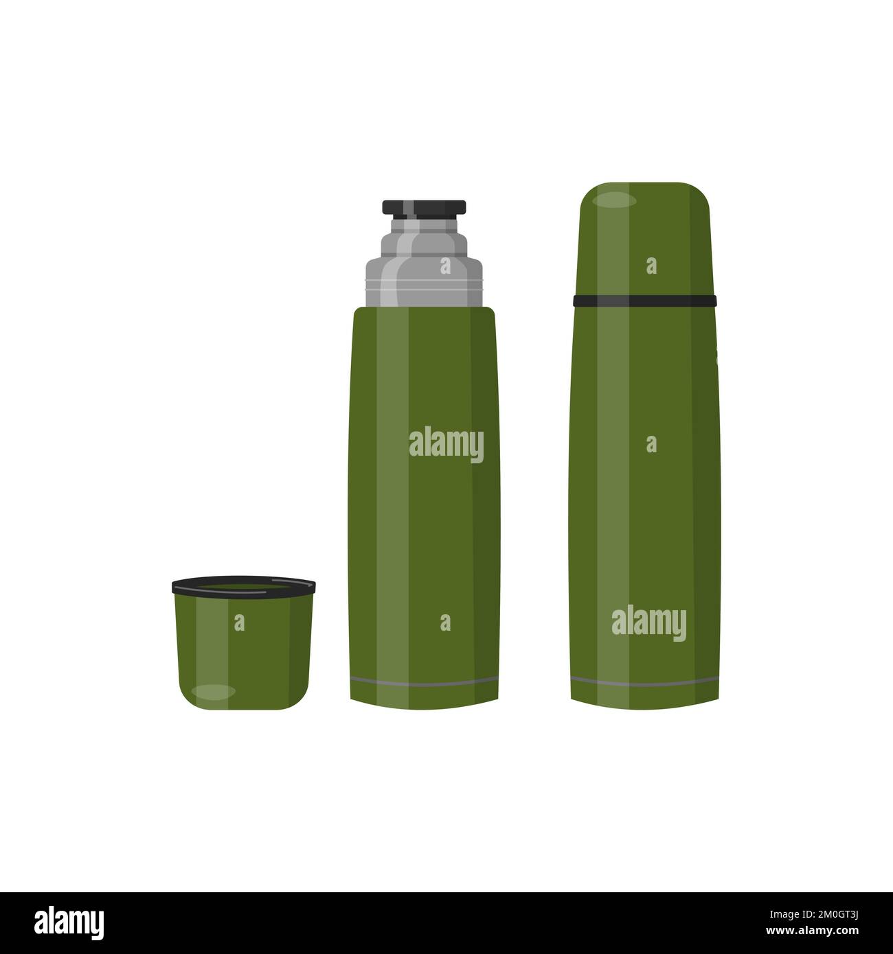 Thermos bottle vector illustration. Thermos flask open and closed Stock ...