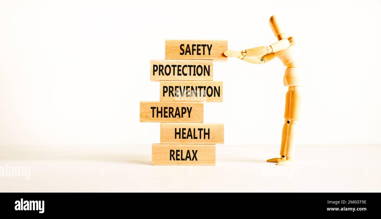 Health and safety symbol. Concept words Safety Protection Prevention ...