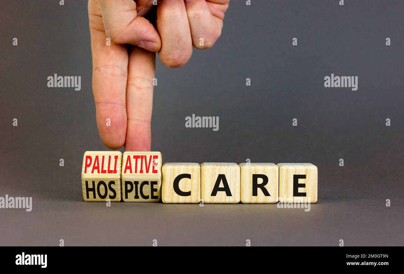 Palliative or hospice care symbol. Concept word Palliative care Hospice ...