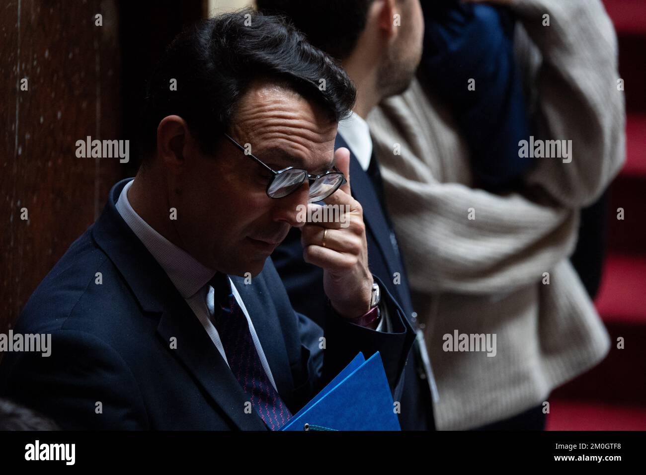 RN General Secretary Renaud Labaye during a session of questions to the ...