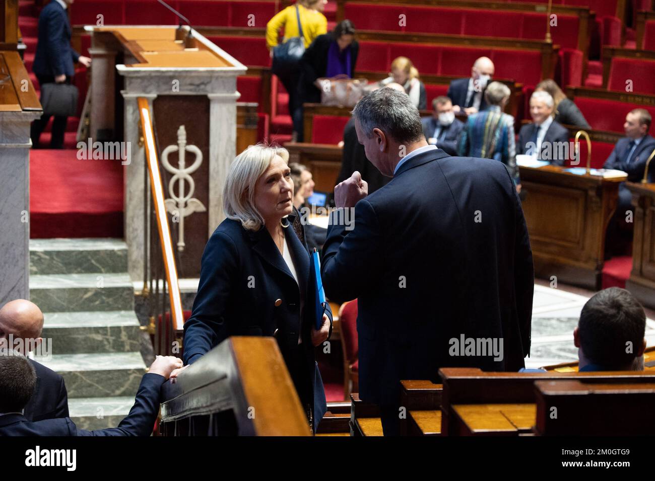 French deputy and president of Le Rassemblement National RN far right ...