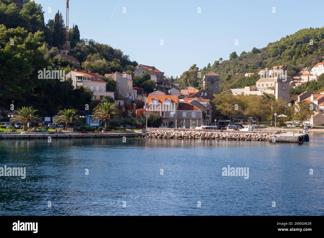 Lopud picturesque small town by the Elaphite islands in the Dubrovnik ...