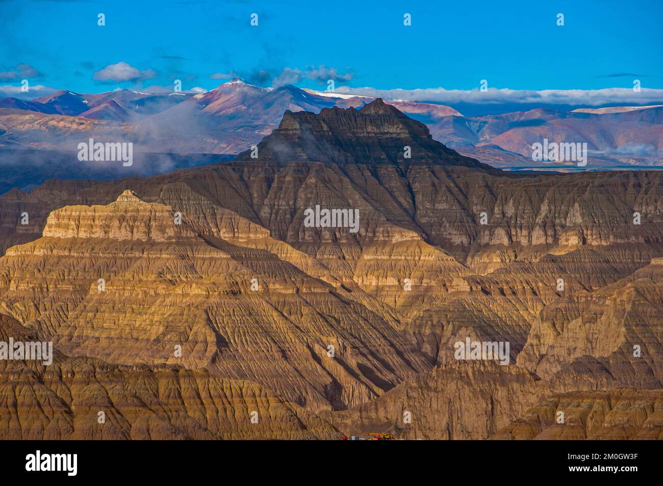 Eroded mud landscape in the kingdom of Guge, Western Tibet, Asia Stock ...