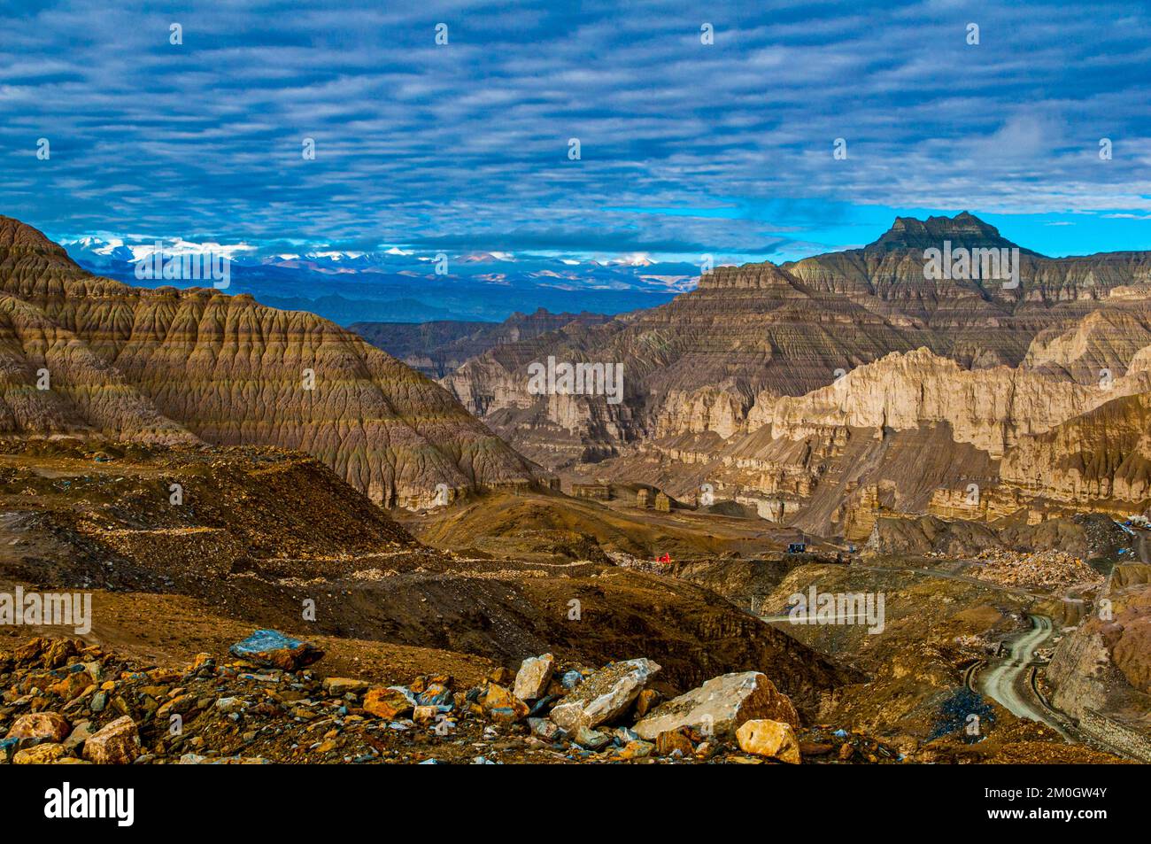 Eroded mud landscape in the kingdom of Guge, Western Tibet, Asia Stock ...