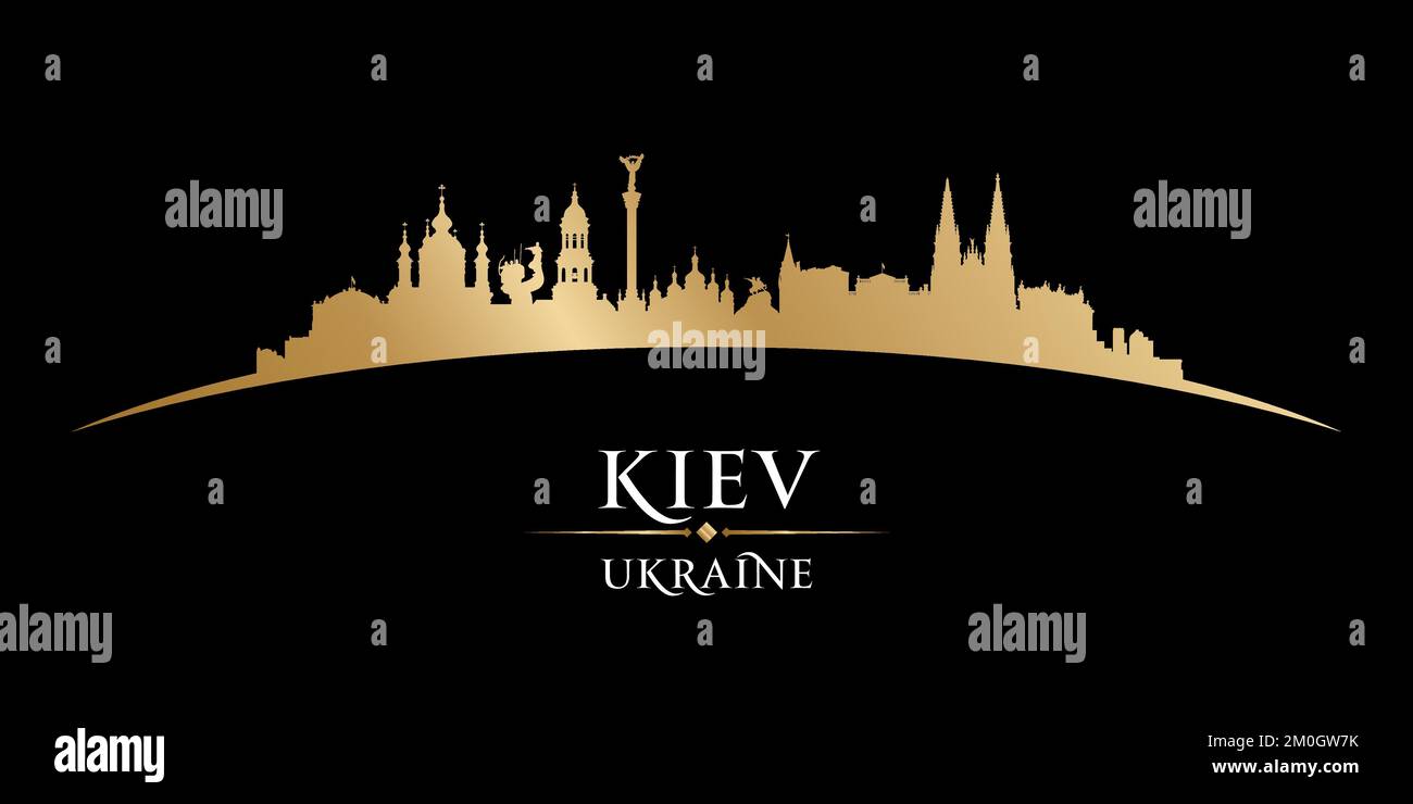 Kiev Ukraine city skyline silhouette. Vector illustration Stock Vector ...
