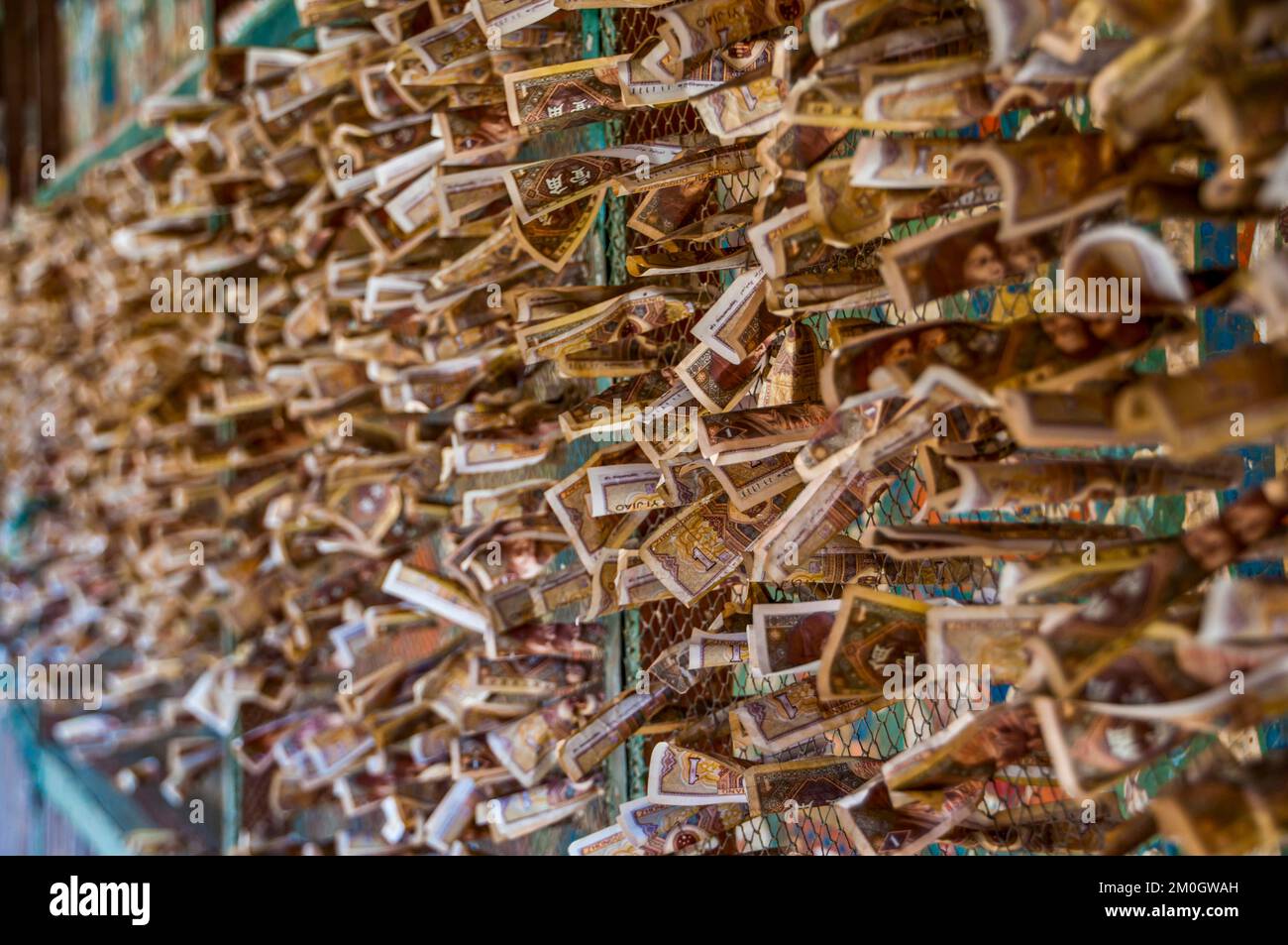 Tibetan written rolls in the Kumbum in the monastery of Gyantse, Tibet ...