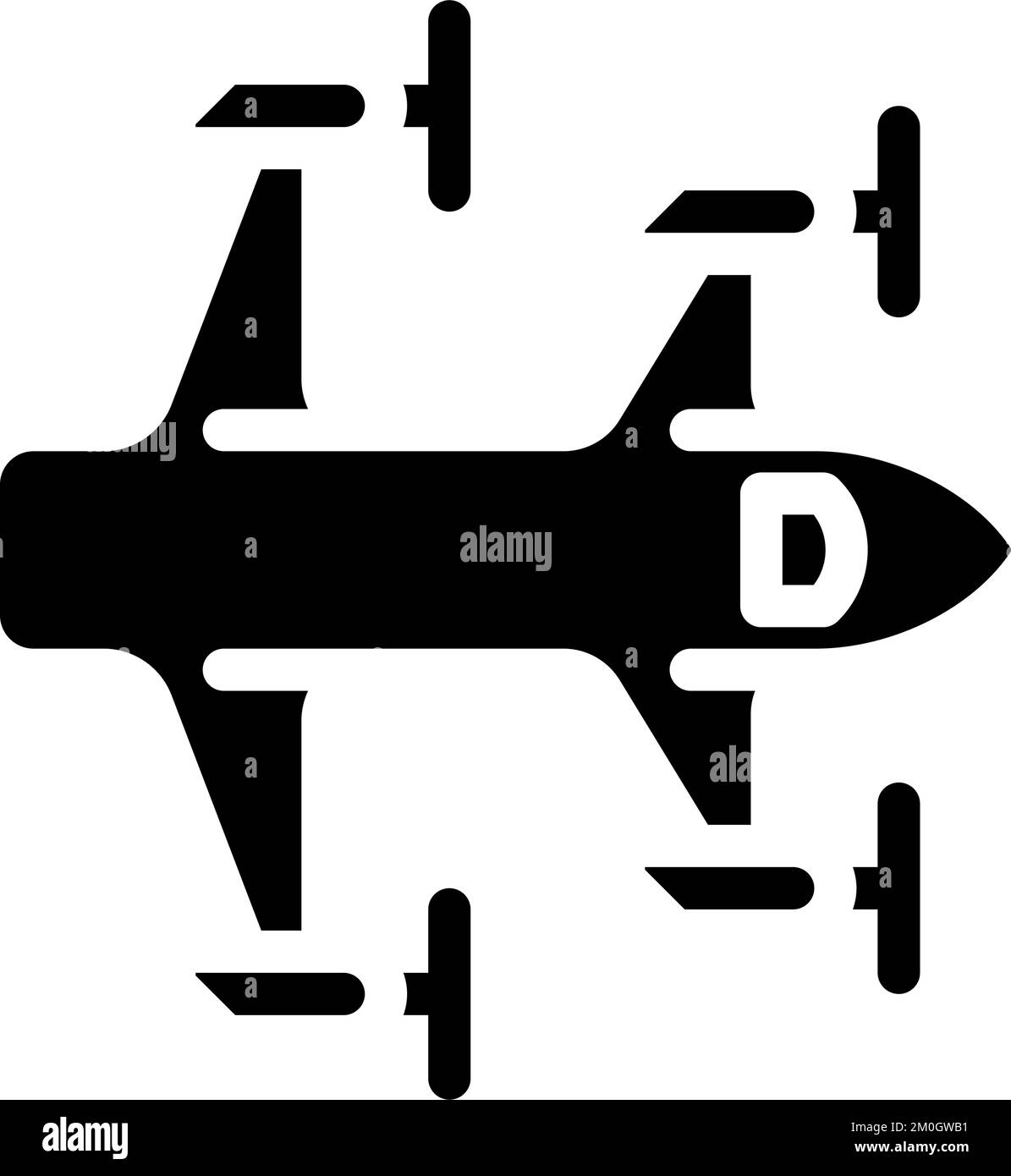 tiltrotor airplane aircraft glyph icon vector illustration Stock Vector ...