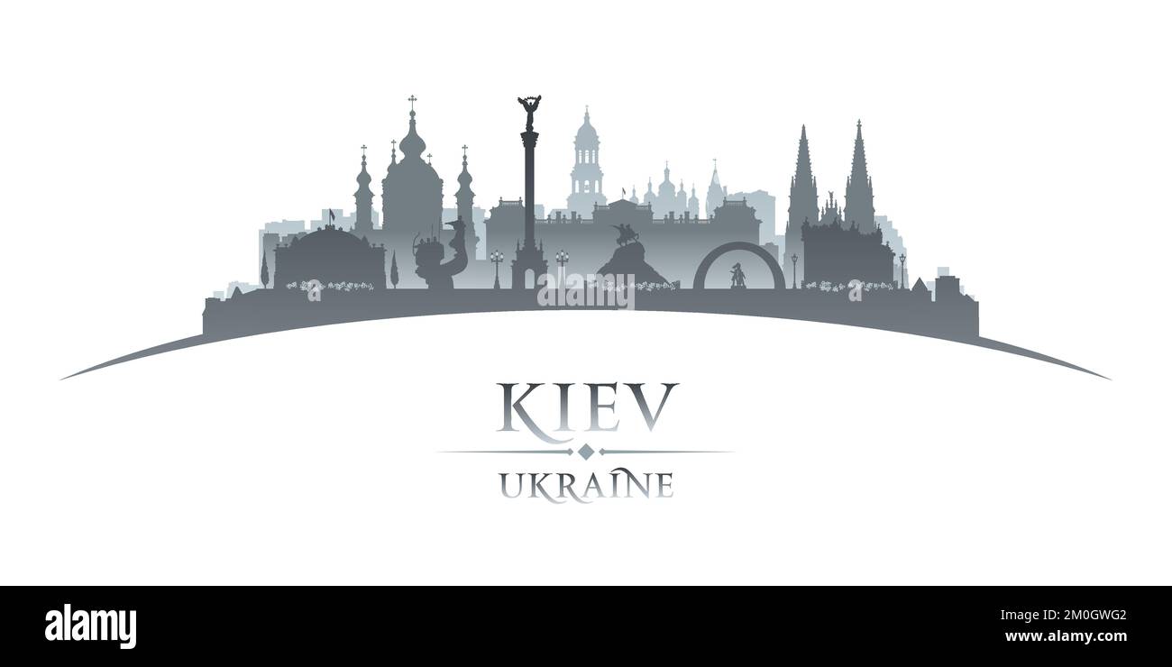 Kiev Ukraine city skyline silhouette. Vector illustration Stock Vector ...