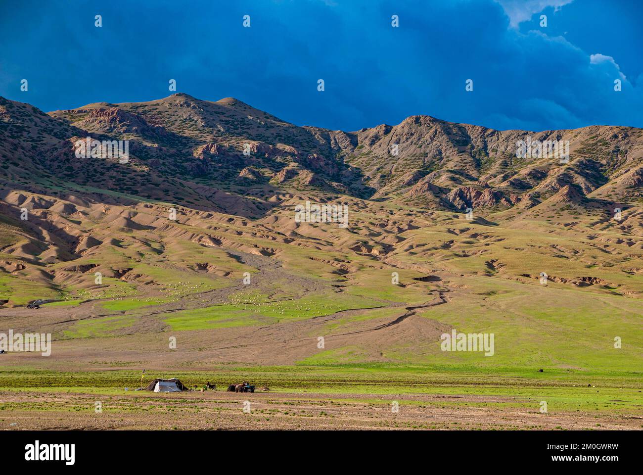 Open wide scenery in Tibet along the southern route into Western Tibet ...