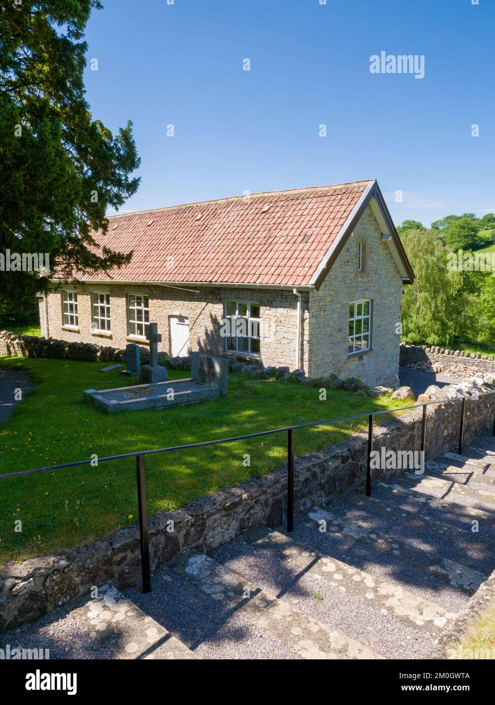 The village hall at Butcombe from the churchyard, North Somerset ...