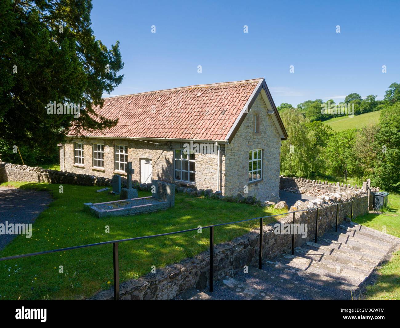 The village hall at Butcombe from the churchyard, North Somerset ...