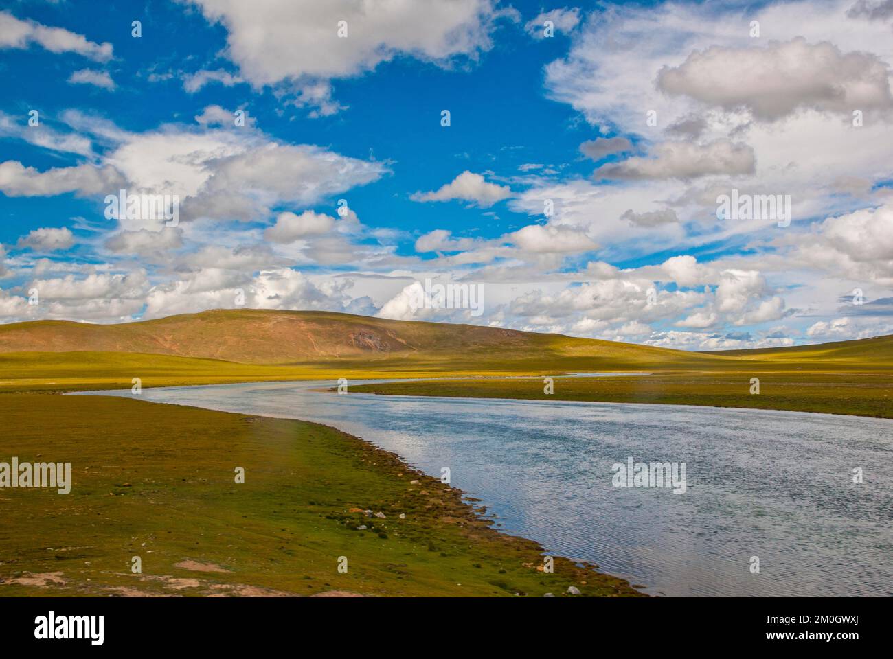 The open wide landscape of Tibet along the Tibetan railway in Tibet ... The open wide landscape of Tibet along the Tibetan railway in Tibet ...