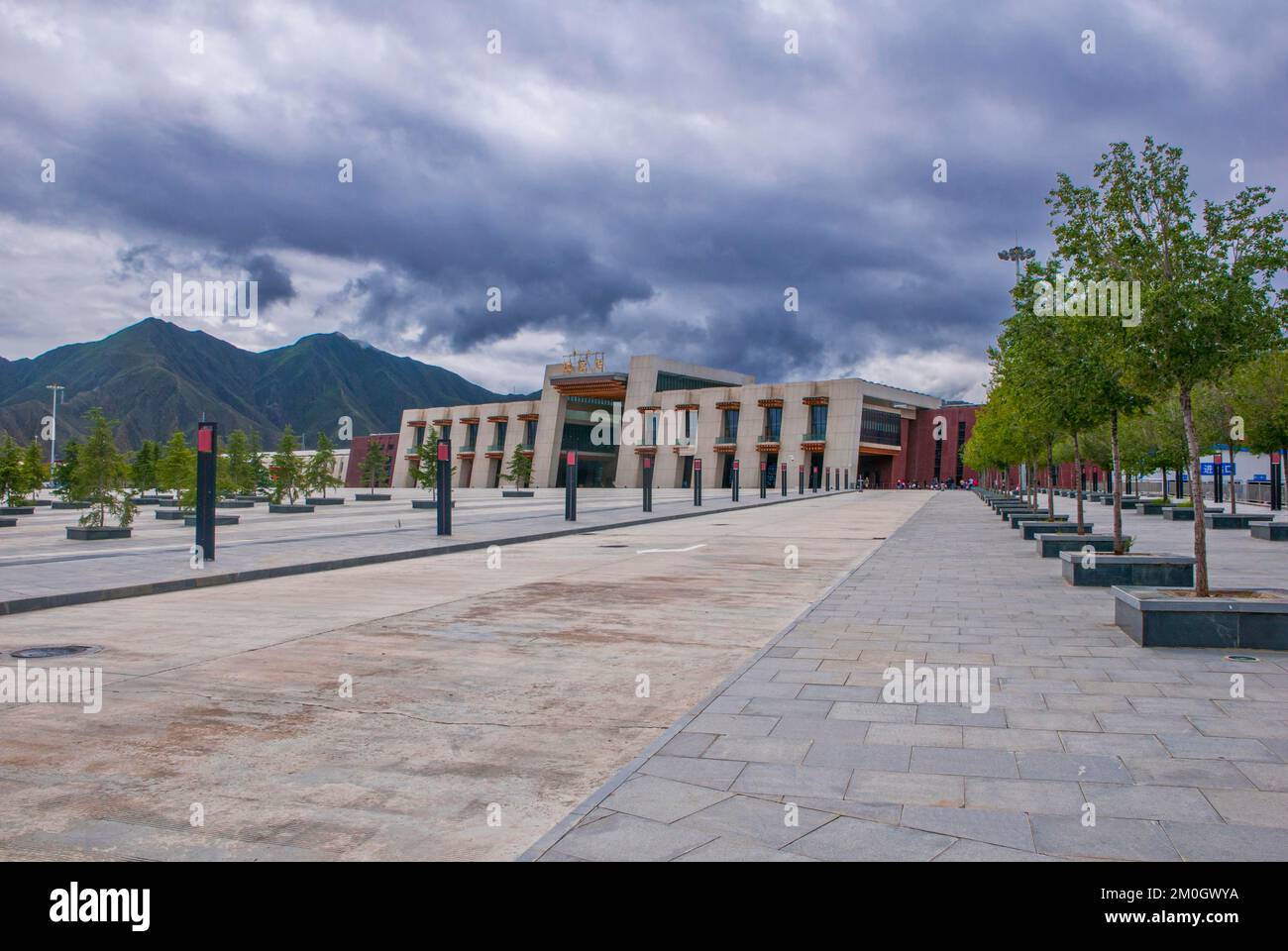 The railway station of Lhasa, final station of the Tibetan railway in ...
