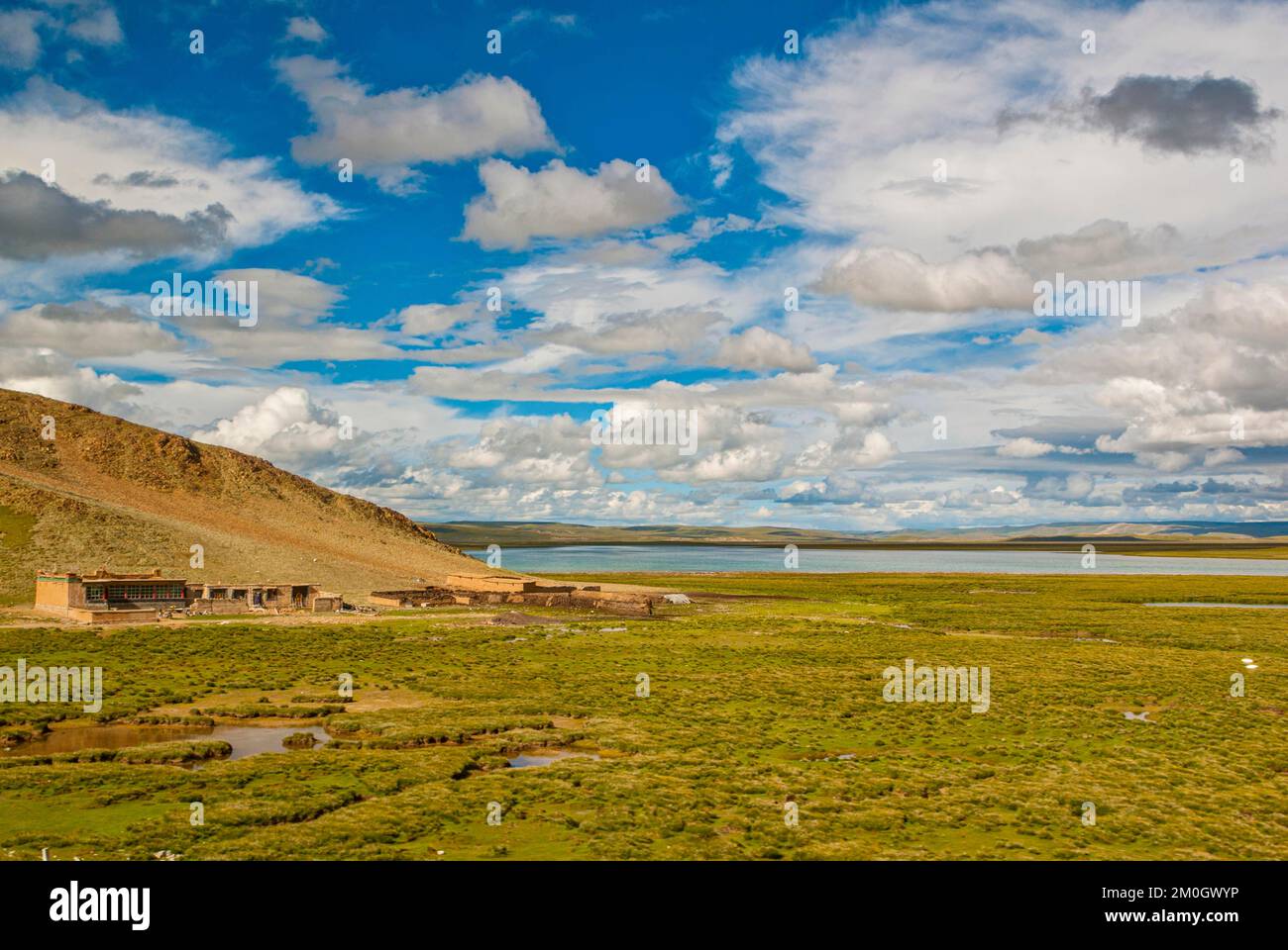 The open wide landscape of Tibet along the Tibetan railway in Tibet ... The open wide landscape of Tibet along the Tibetan railway in Tibet ...