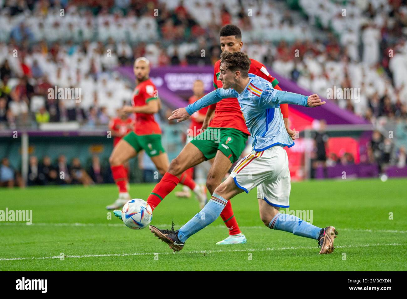 Doha, Catar. 06th Dec, 2022. Gavi of Spain during the match between ...