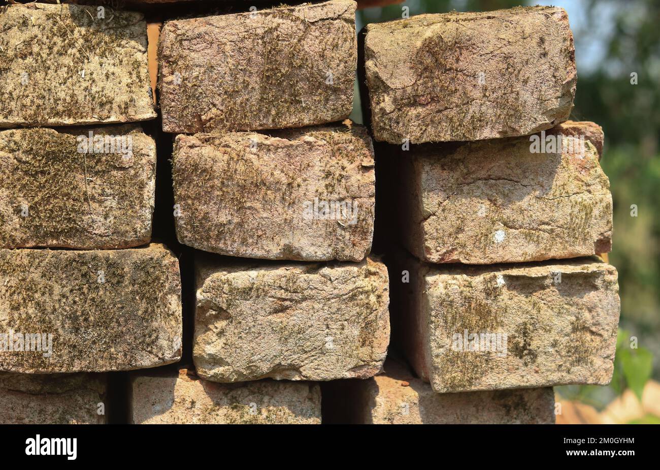 Stack of bricks image texture,Building brick on background Stock Photo ...