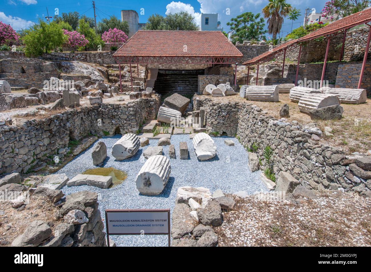 View of uncovered historical burial chamber of mausoleum for King ...