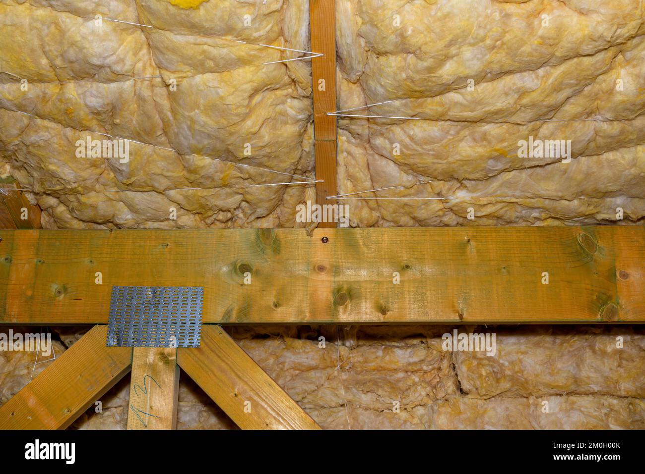 Insulation of walls and ceiling in the attic made of mineral wool ...