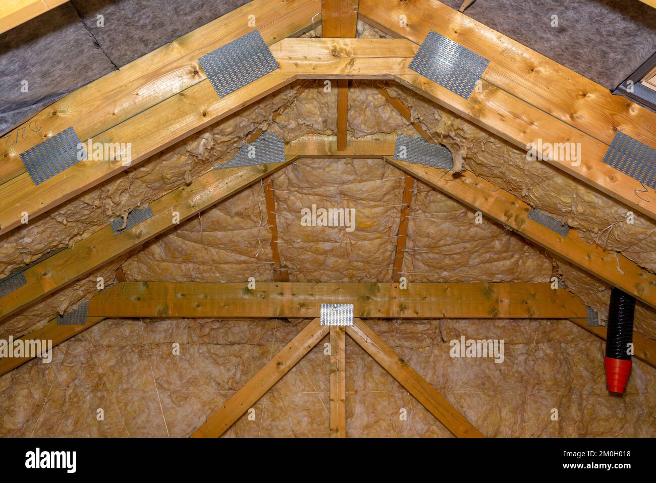 Insulation of walls and ceiling in the attic made of mineral wool ...