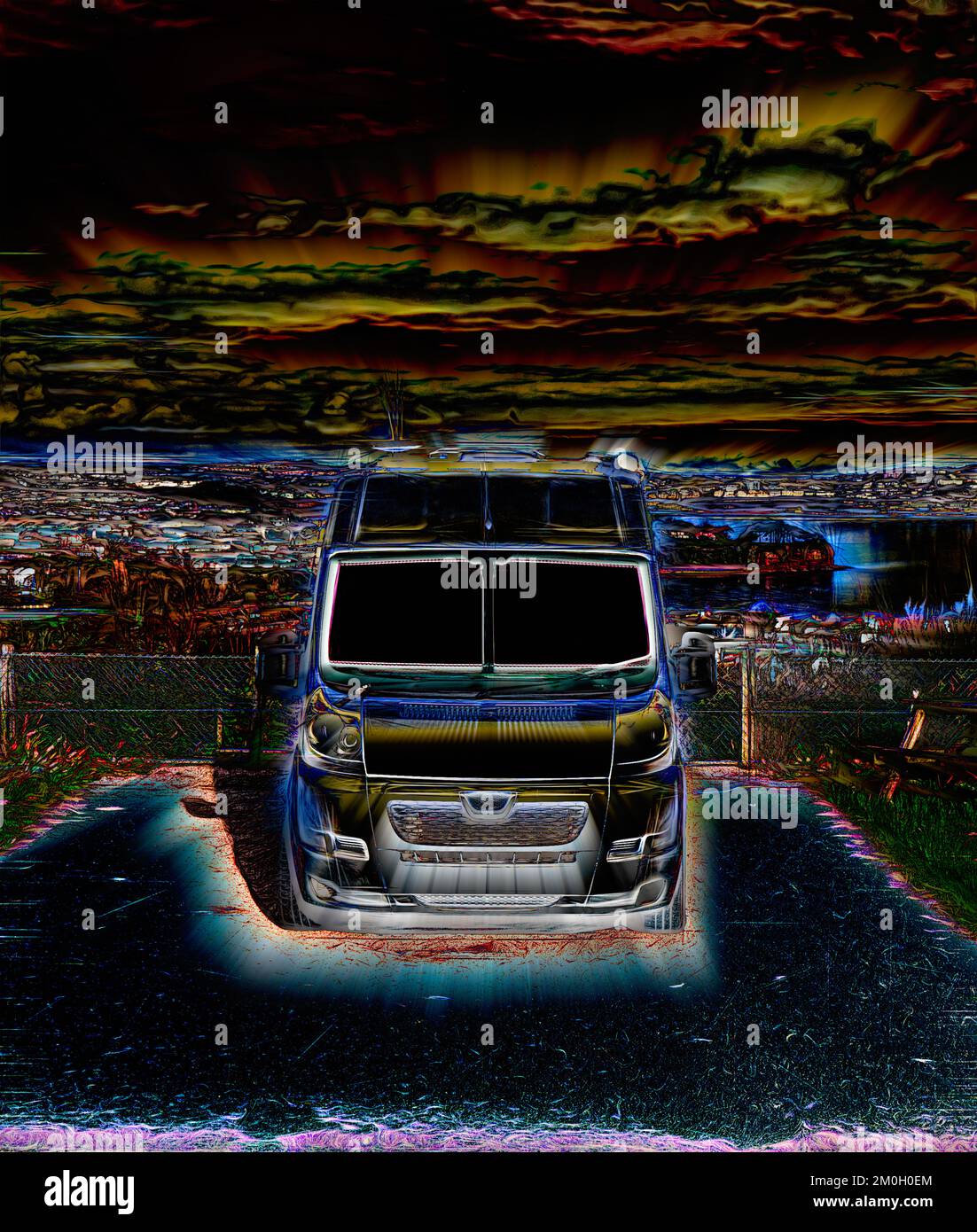 Campervan motorhome surreal vivid colours and vibrant design ...