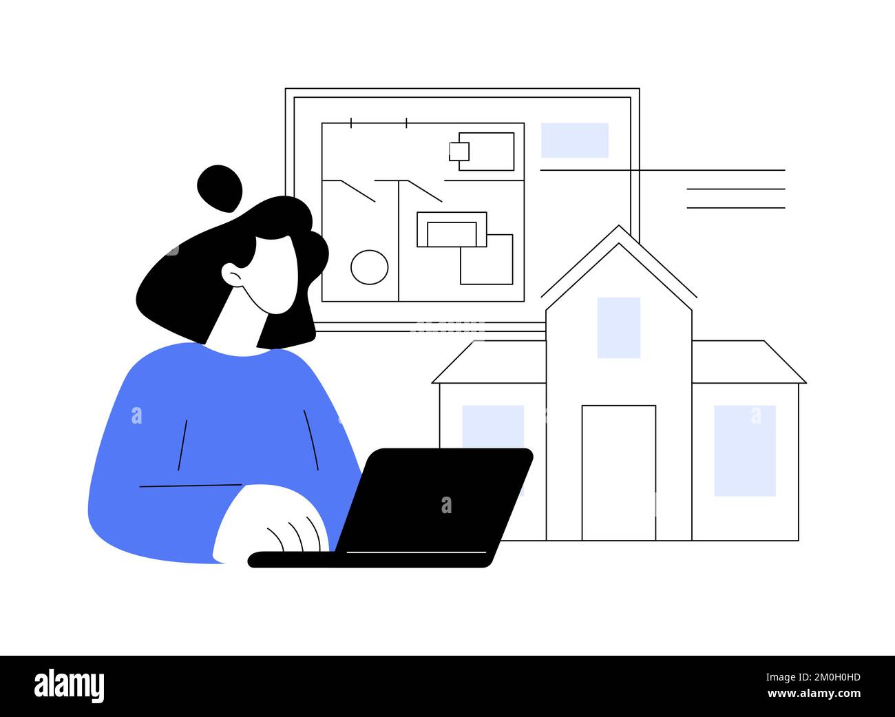Real estate floor plan abstract concept vector illustration Stock ...