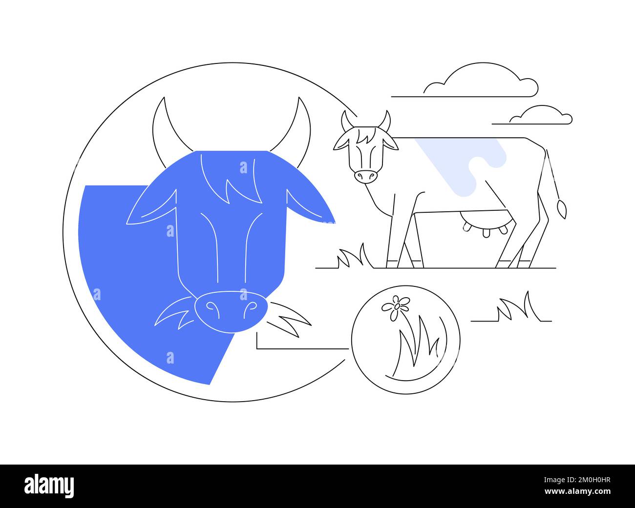 Grass fed beef abstract concept vector illustration Stock Vector Image ...