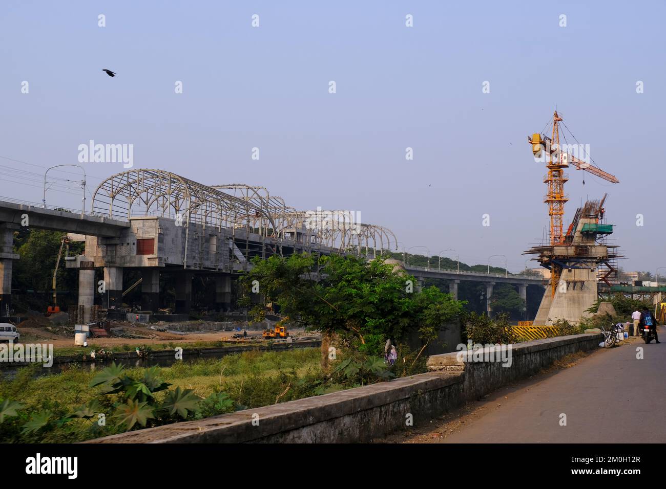 Pune, India - 06 December 2022, Construction of Pune metro bridge for ...