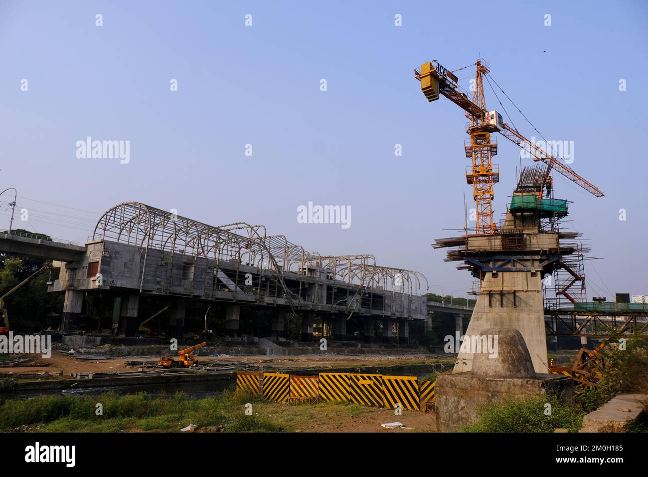 Pune, India - 06 December 2022, Construction of Pune metro bridge for ...
