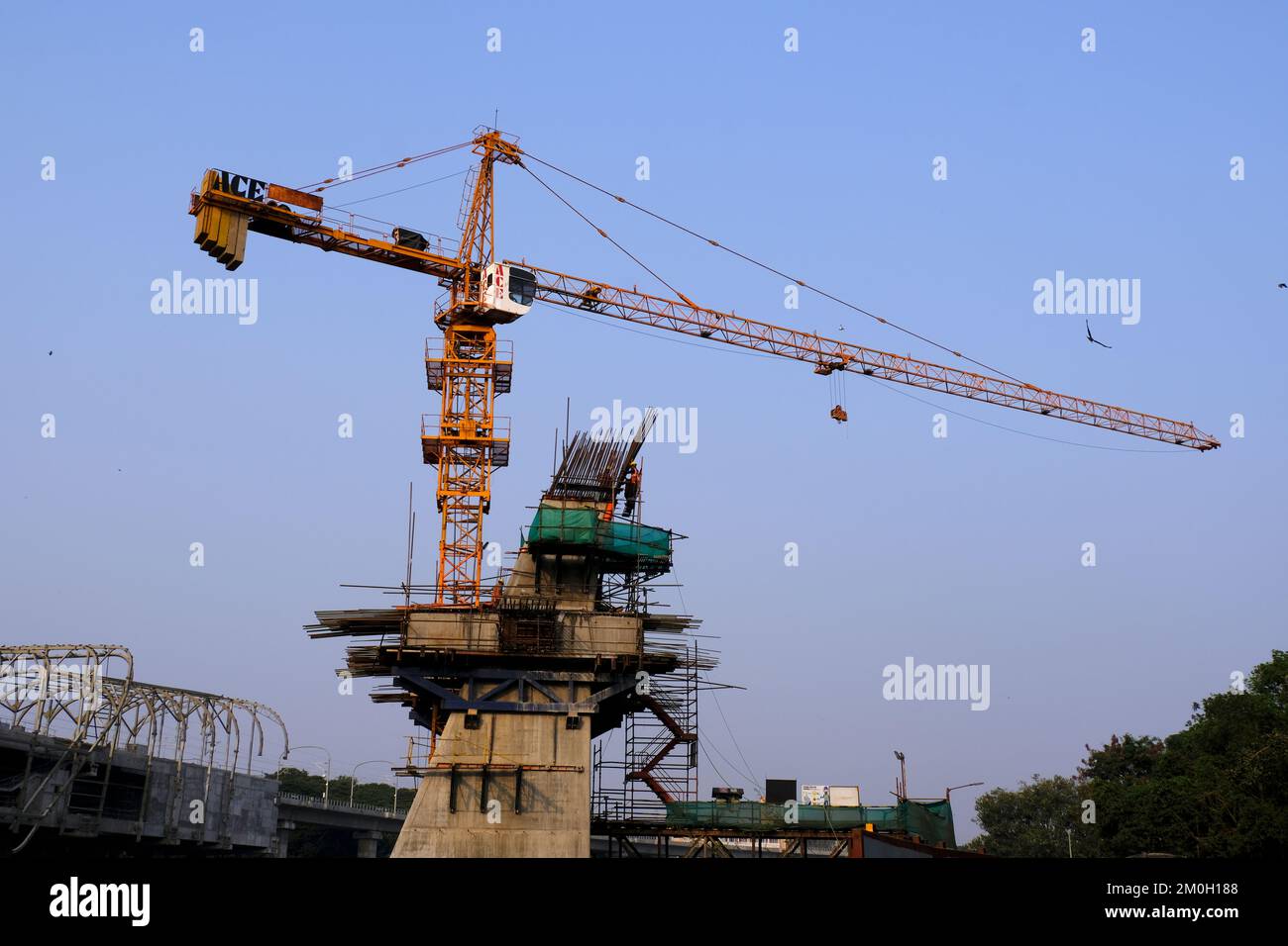 Pune, India - 06 December 2022, Construction of Pune metro bridge for ...
