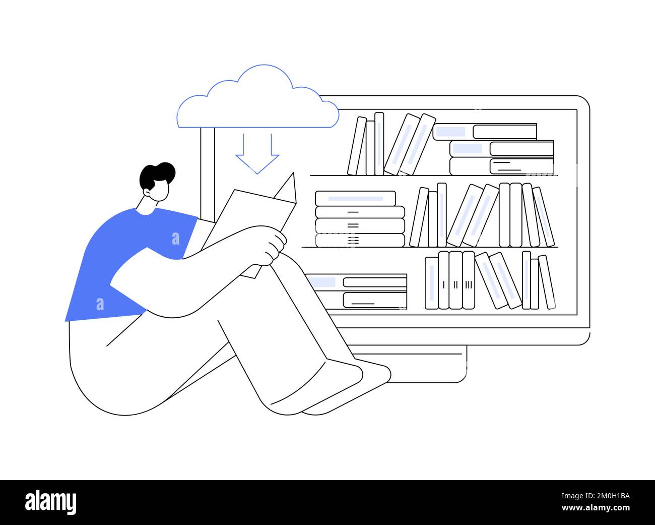 E-library abstract concept vector illustration Stock Vector Image & Art ...