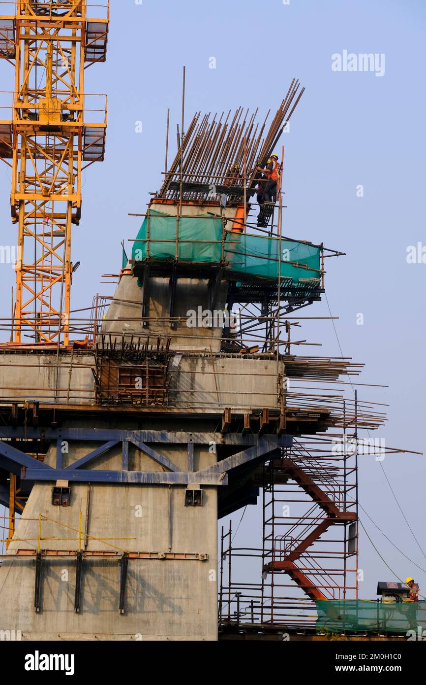 Pune, India - 06 December 2022, Construction of Pune metro bridge for ...