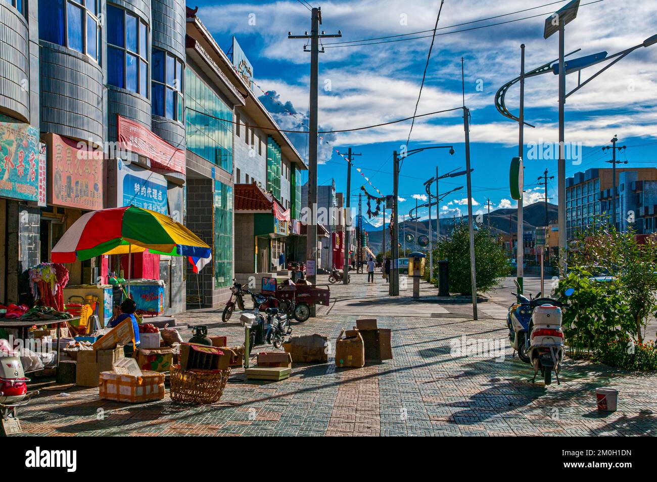 The town of Ali, Shiquanhe, most western town of Tibet, Asia Stock ...
