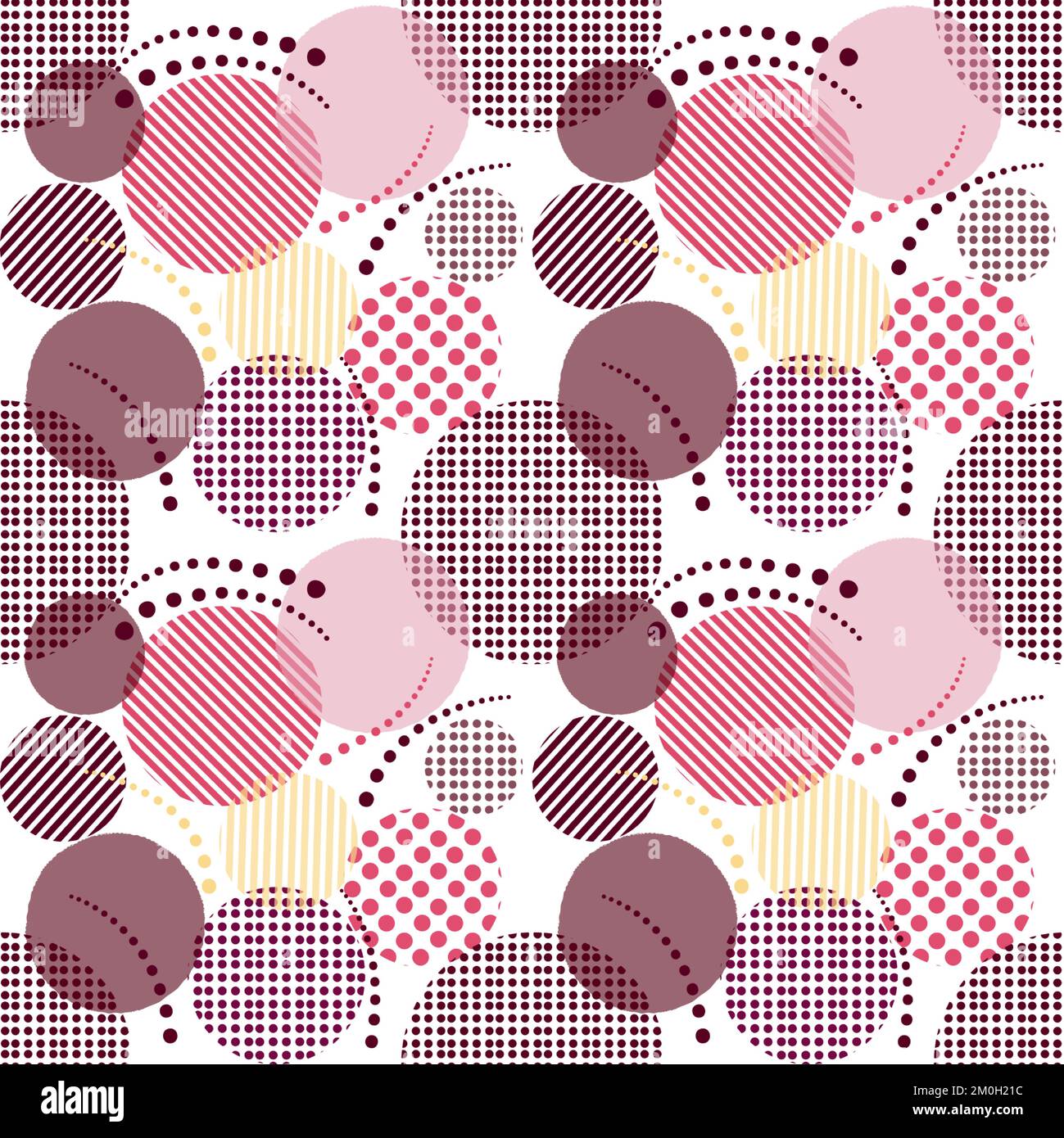 Seamless viva magenta circle seamless pattern, color pantone of 2023 ...