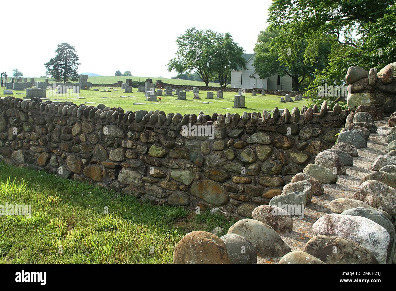 Stone wall around a cemetery in rural Virginia, USA Stock Photo - Alamy