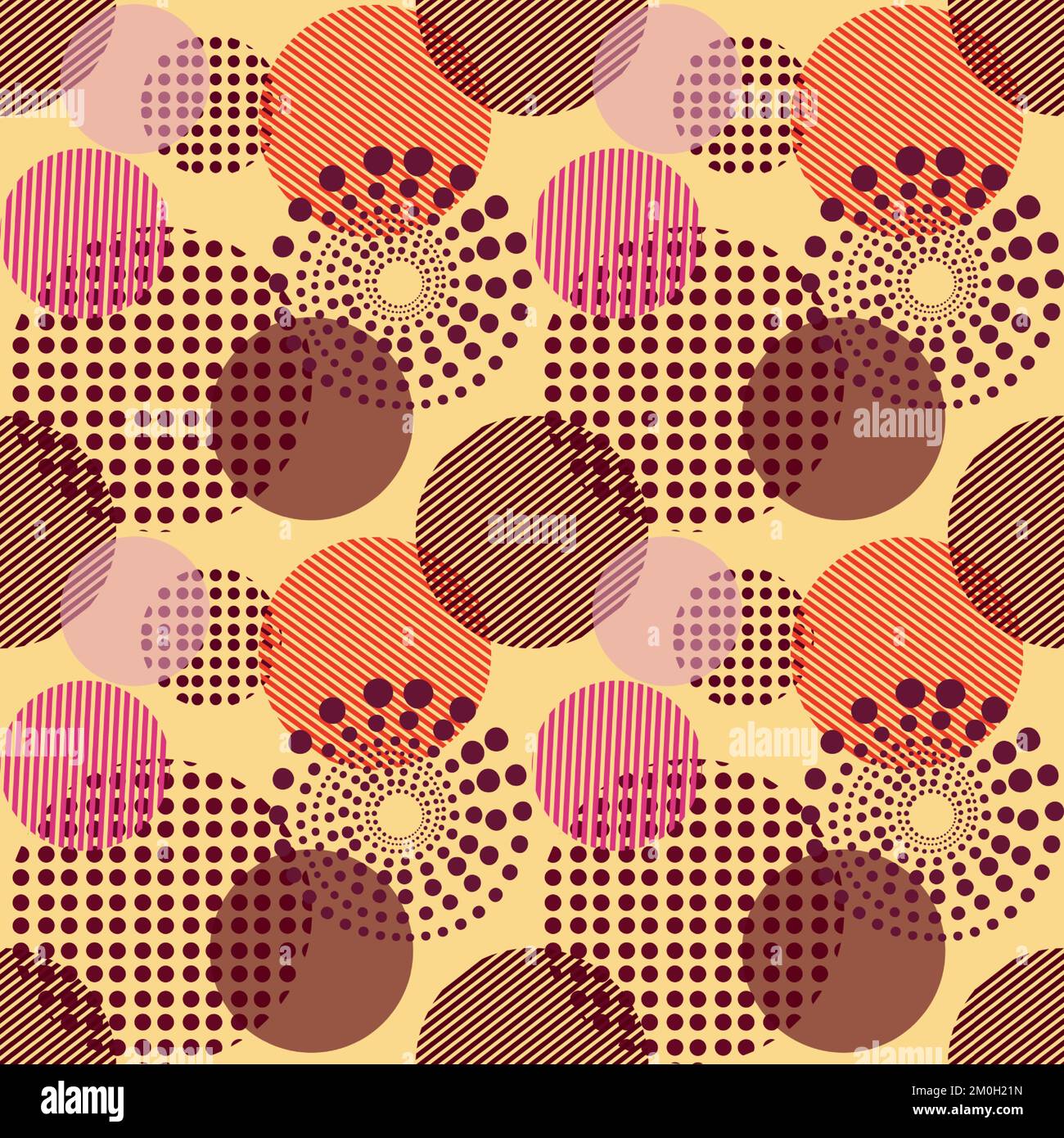 Seamless viva magenta circle seamless pattern, color pantone of 2023 ...