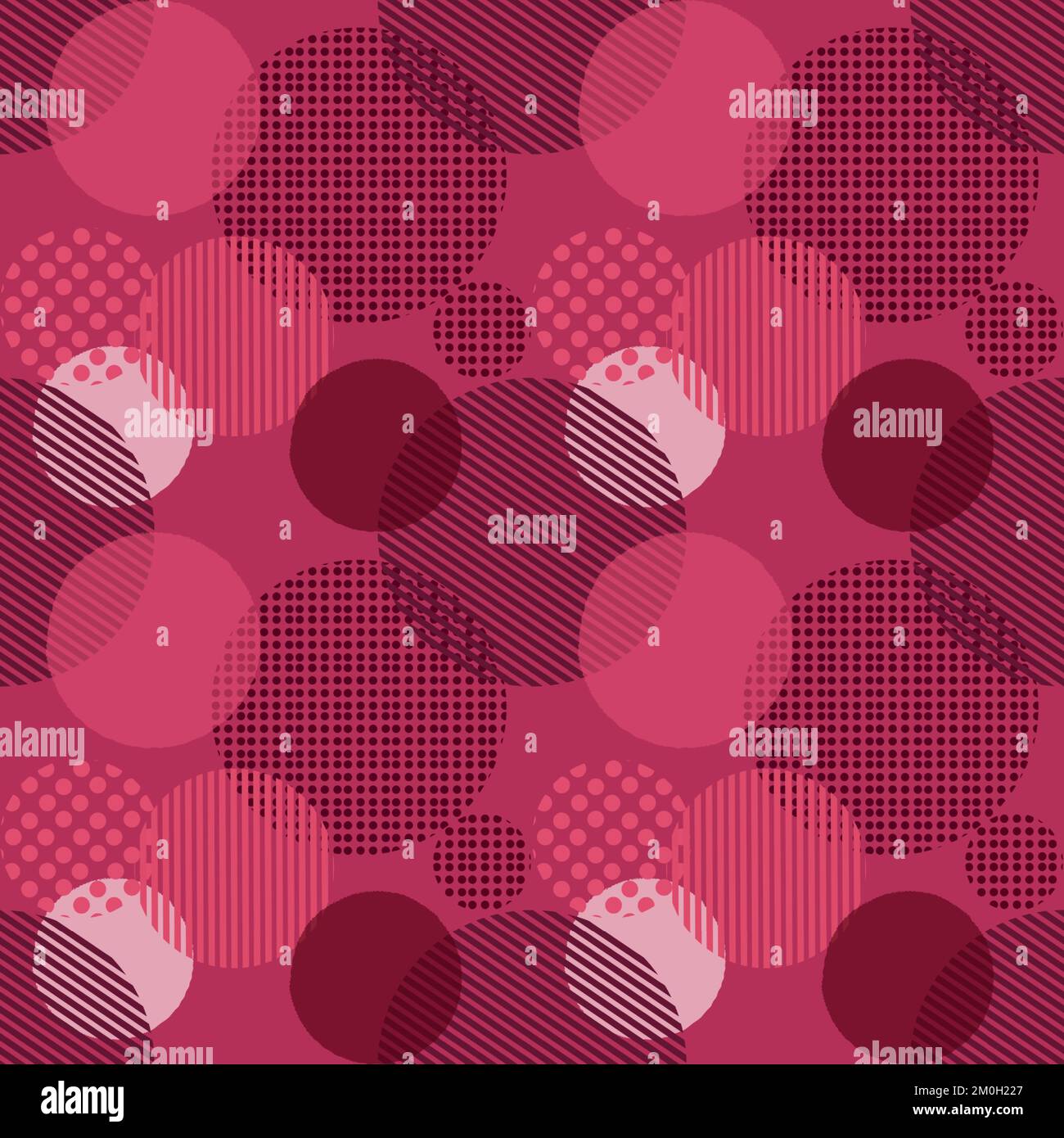 Seamless viva magenta circle seamless pattern, color pantone of 2023 ...